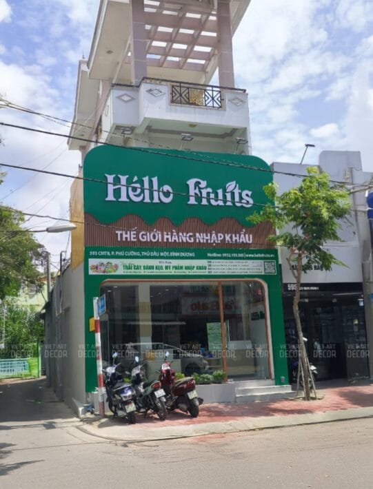 Quy Trình Thiết Kế Và Thi Công Cửa Hàng Hello Fruits – VietArtDecor